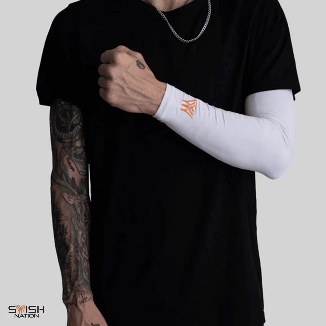 BlazeGuard Compression Arm Sleeve - White – SWISH NATION